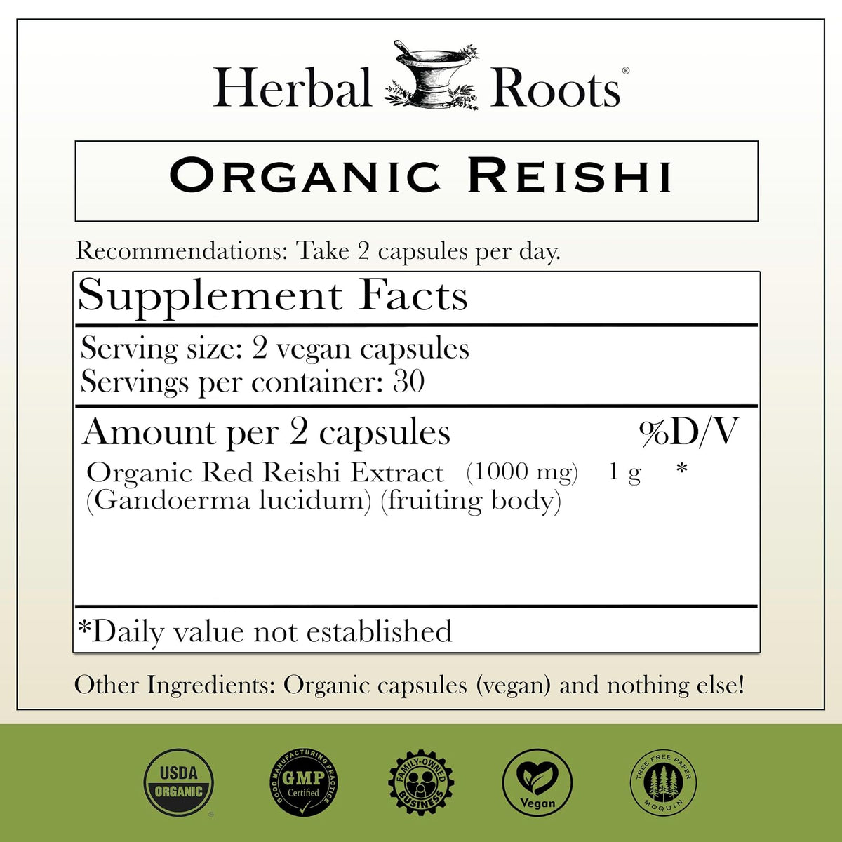 500 mg reishi mushroom supplement