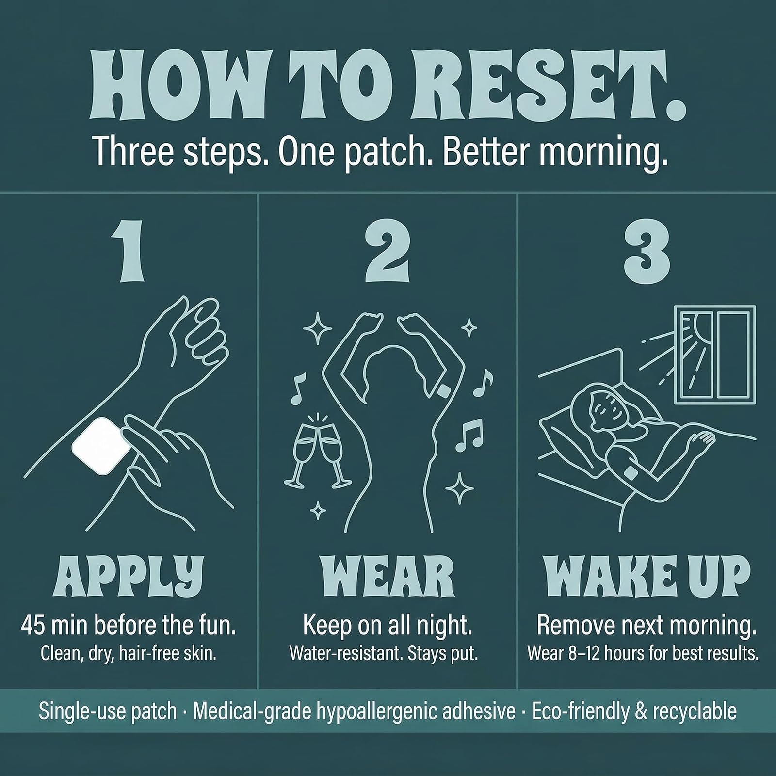 500 mg Reset patches for energy
