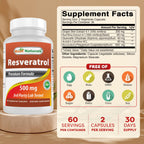 500 mg Resveratrol antioxidant supplement