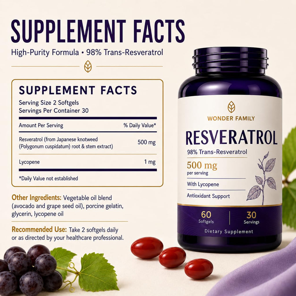500 mg Resveratrol for heart health