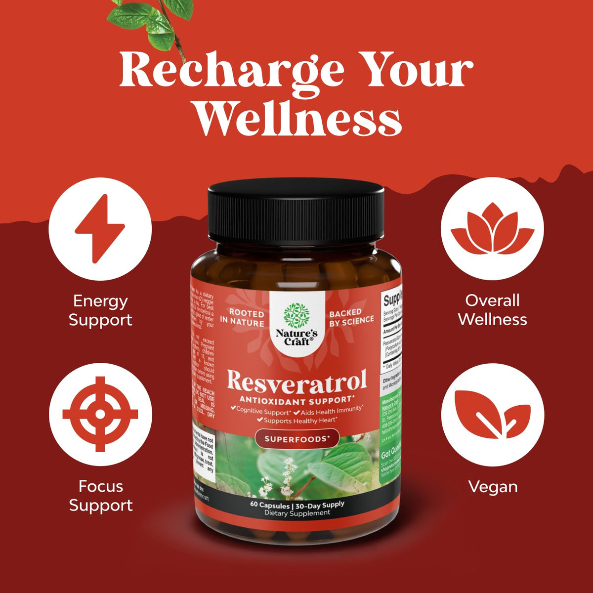 500 mg Resveratrol for youthful skin