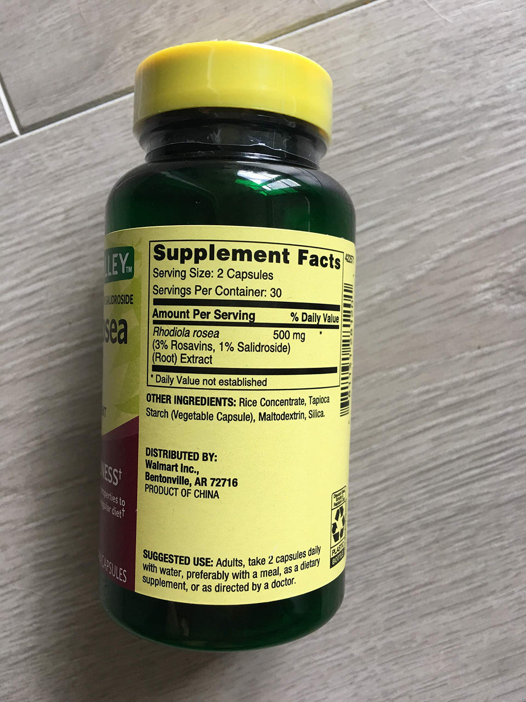 500 mg Rhodiola extract capsules