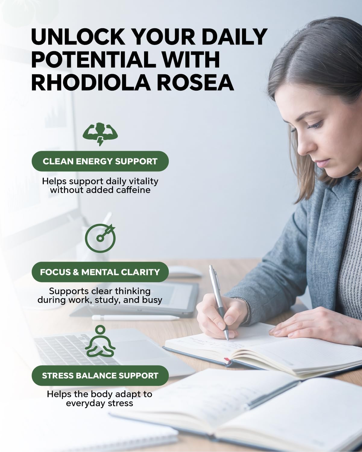 500 mg Rhodiola for energy boost