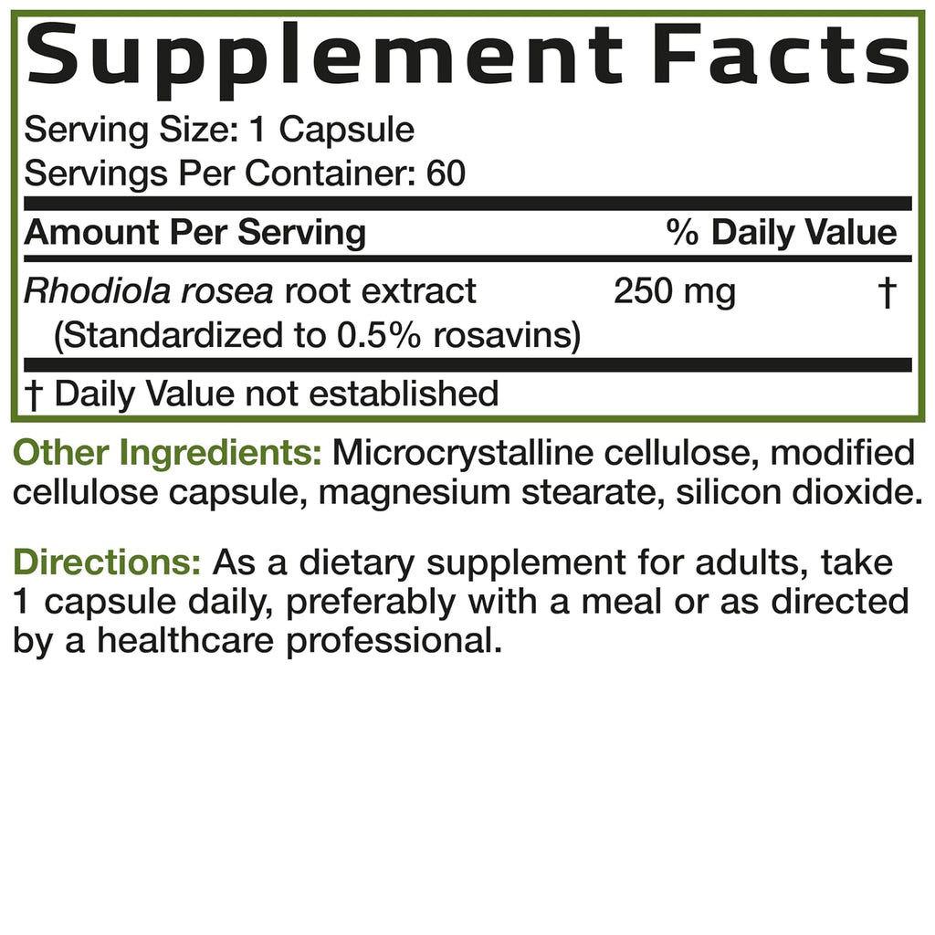 500 mg rhodiola for mental clarity