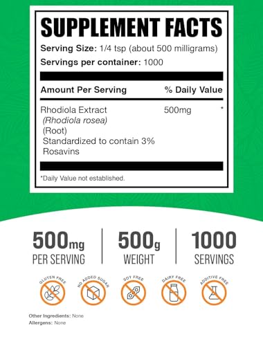 500 mg rhodiola for stress relief