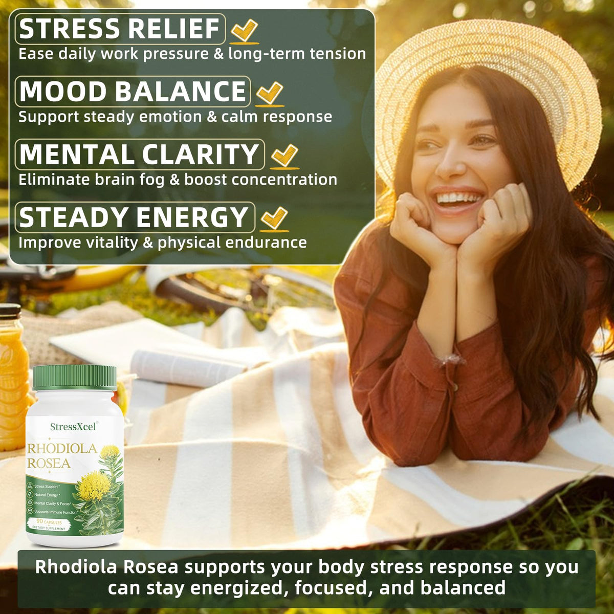 500 mg Rhodiola Rosea for energy
