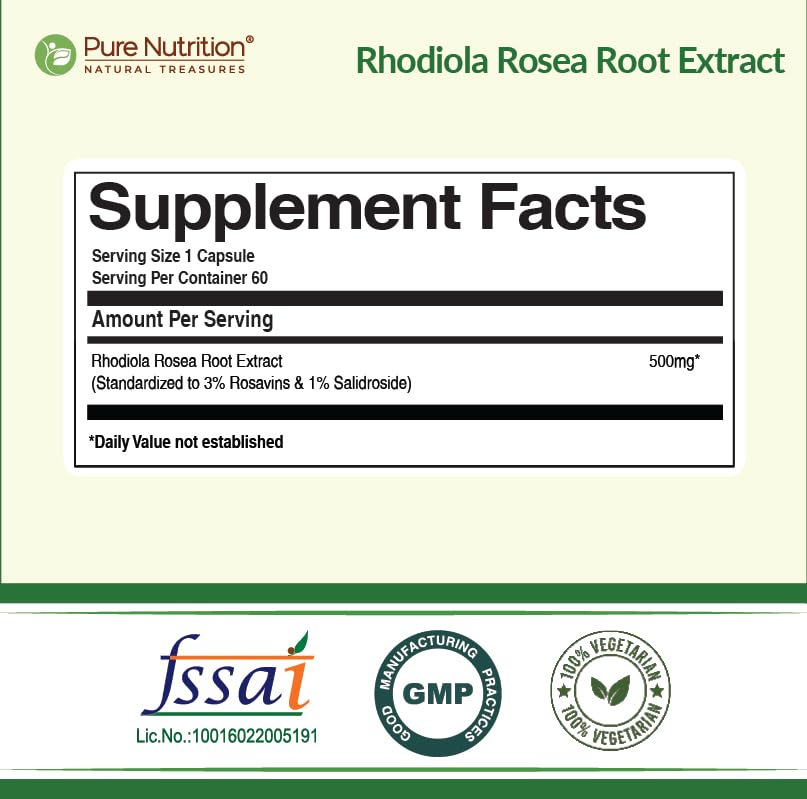 500 mg Rhodiola veg capsules
