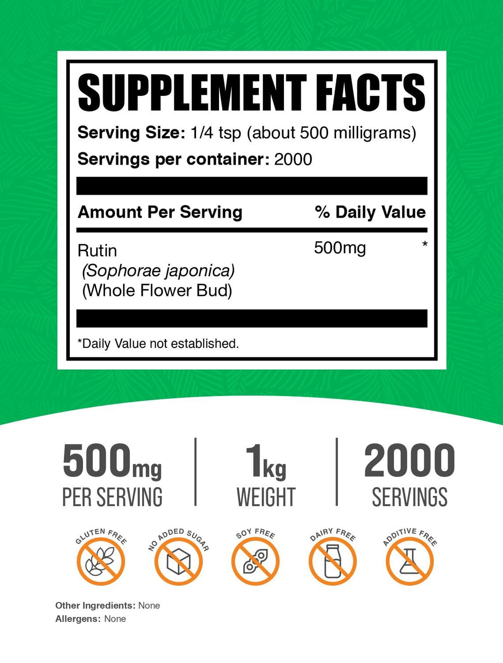 500 mg Rutin powder supplement
