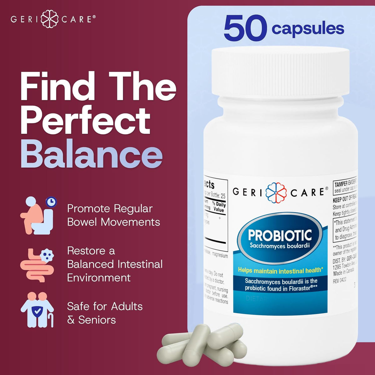 500 mg S. Boulardii capsules for gut balance