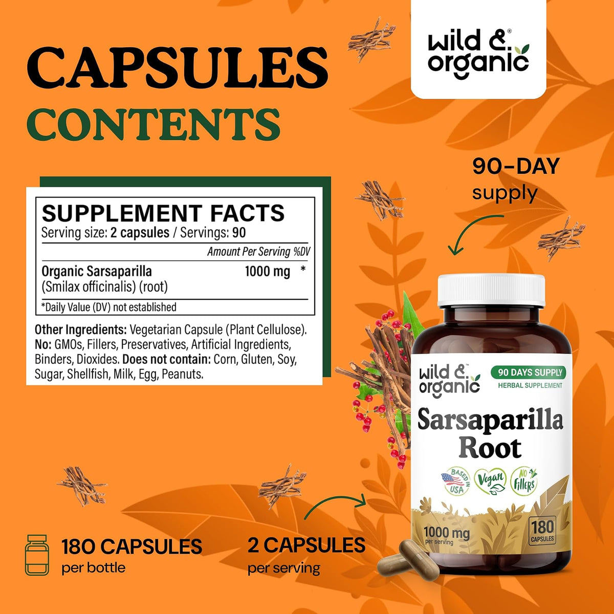 500 mg Sarsaparilla for weight management