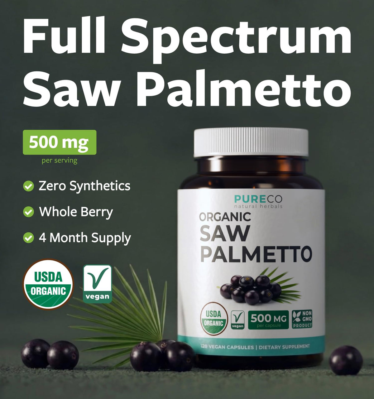500 mg Saw Palmetto capsules for men