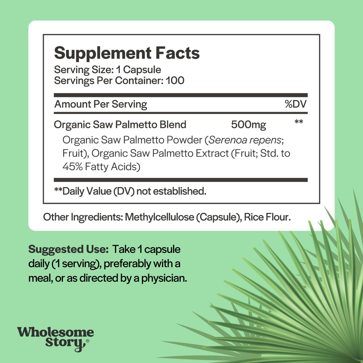 500 mg saw palmetto extract benefits