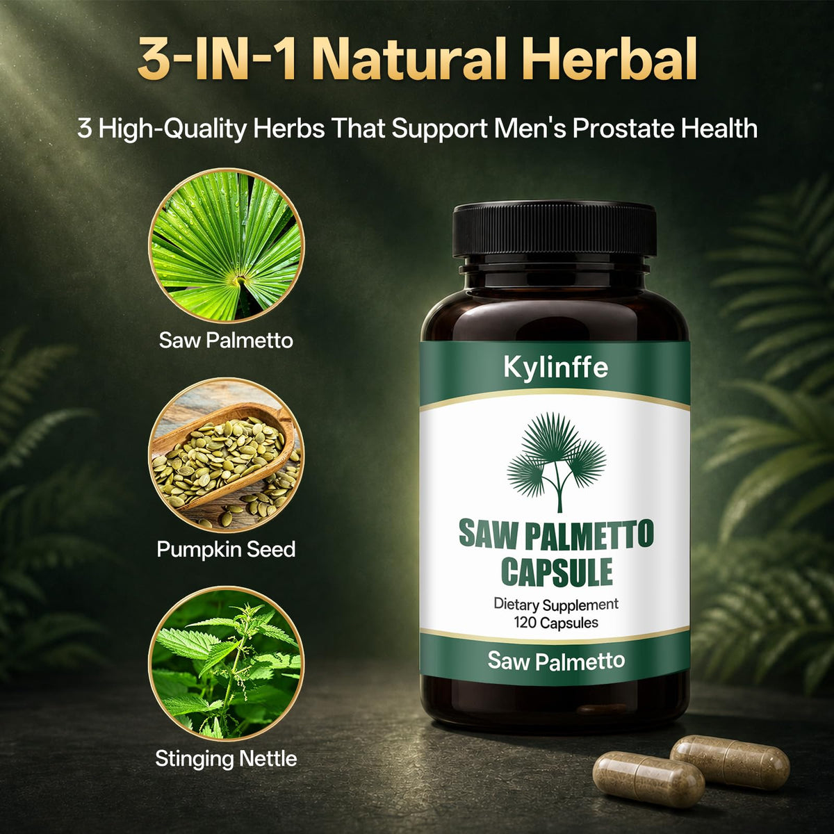 500 mg Saw Palmetto herbal supplement