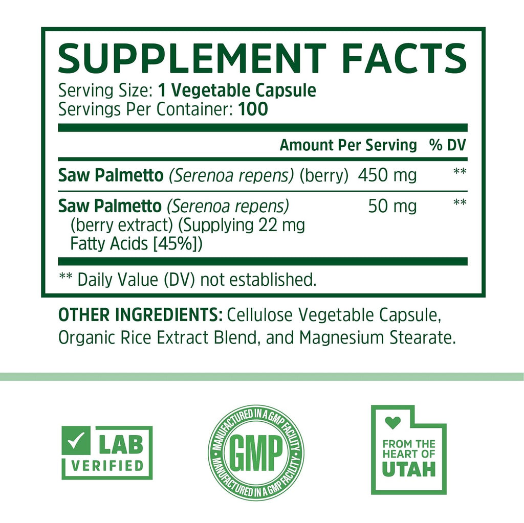 500 mg saw palmetto supplement