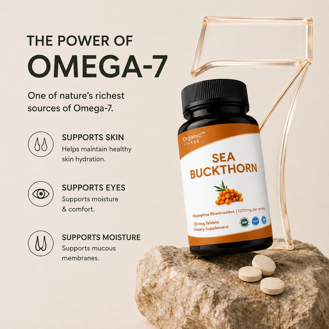 500 mg Sea Buckthorn herbal tablets