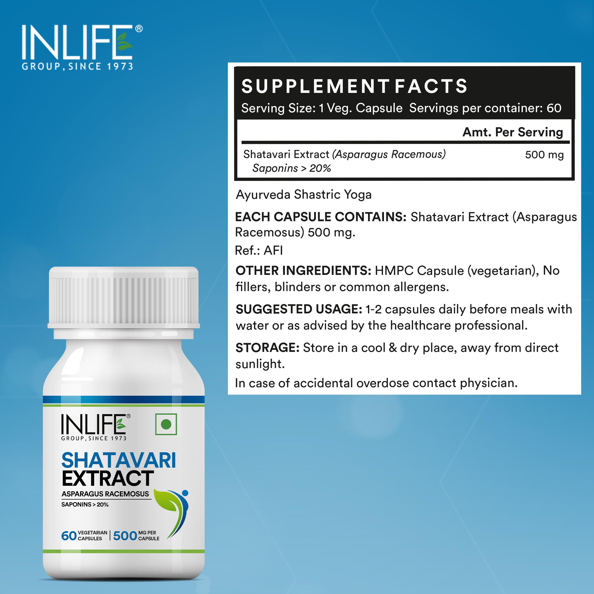 500 mg shatavari for vitality