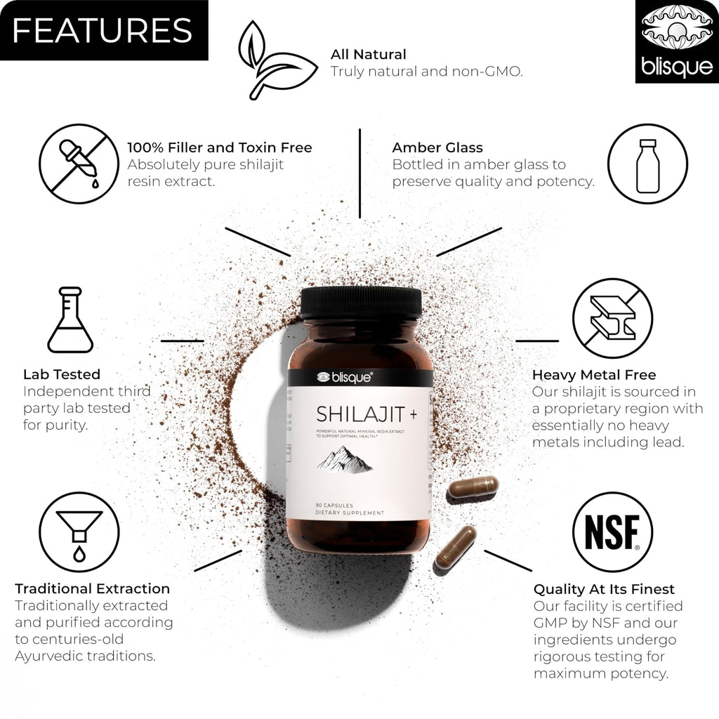 500 mg Shilajit capsules for energy