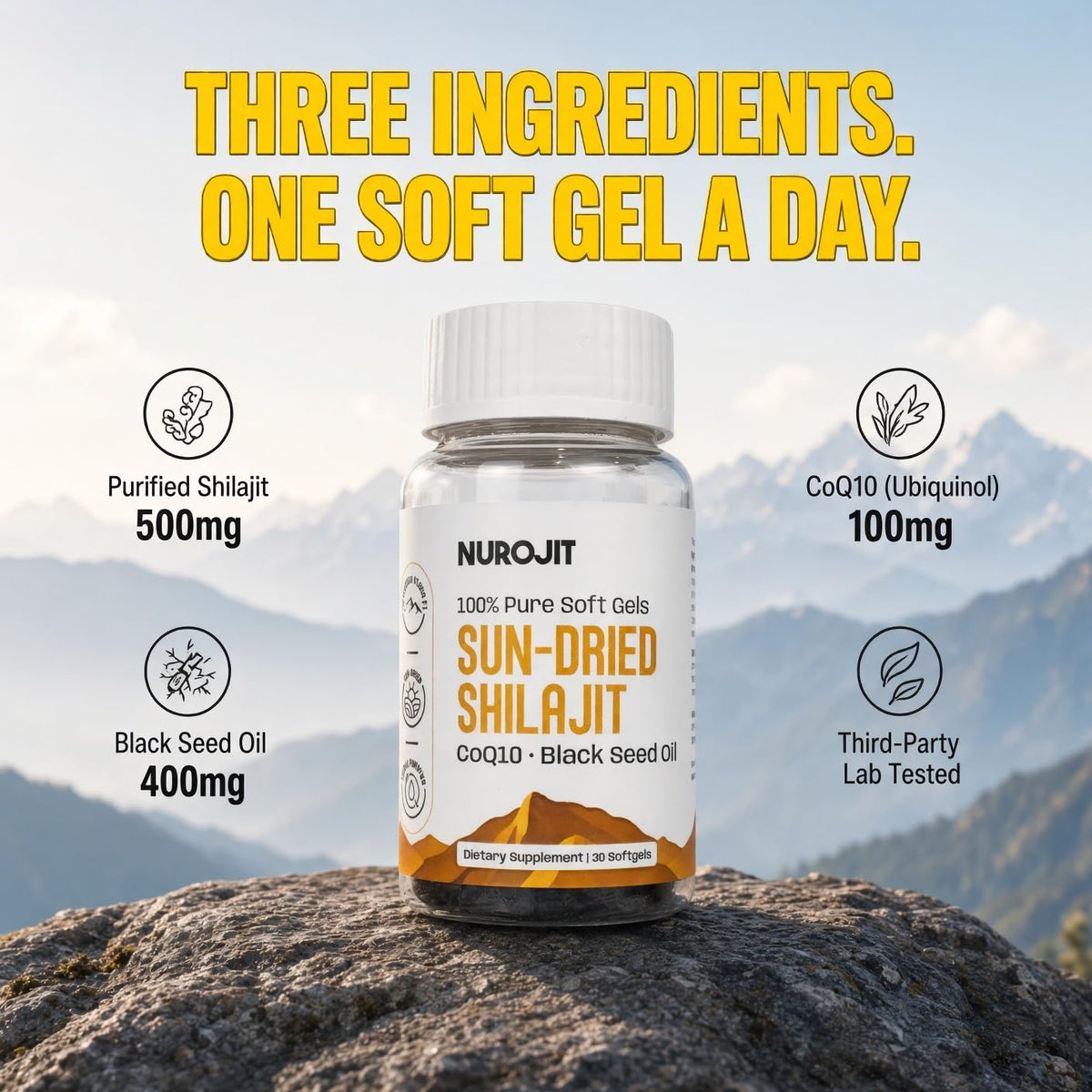 500 mg Shilajit softgels for energy