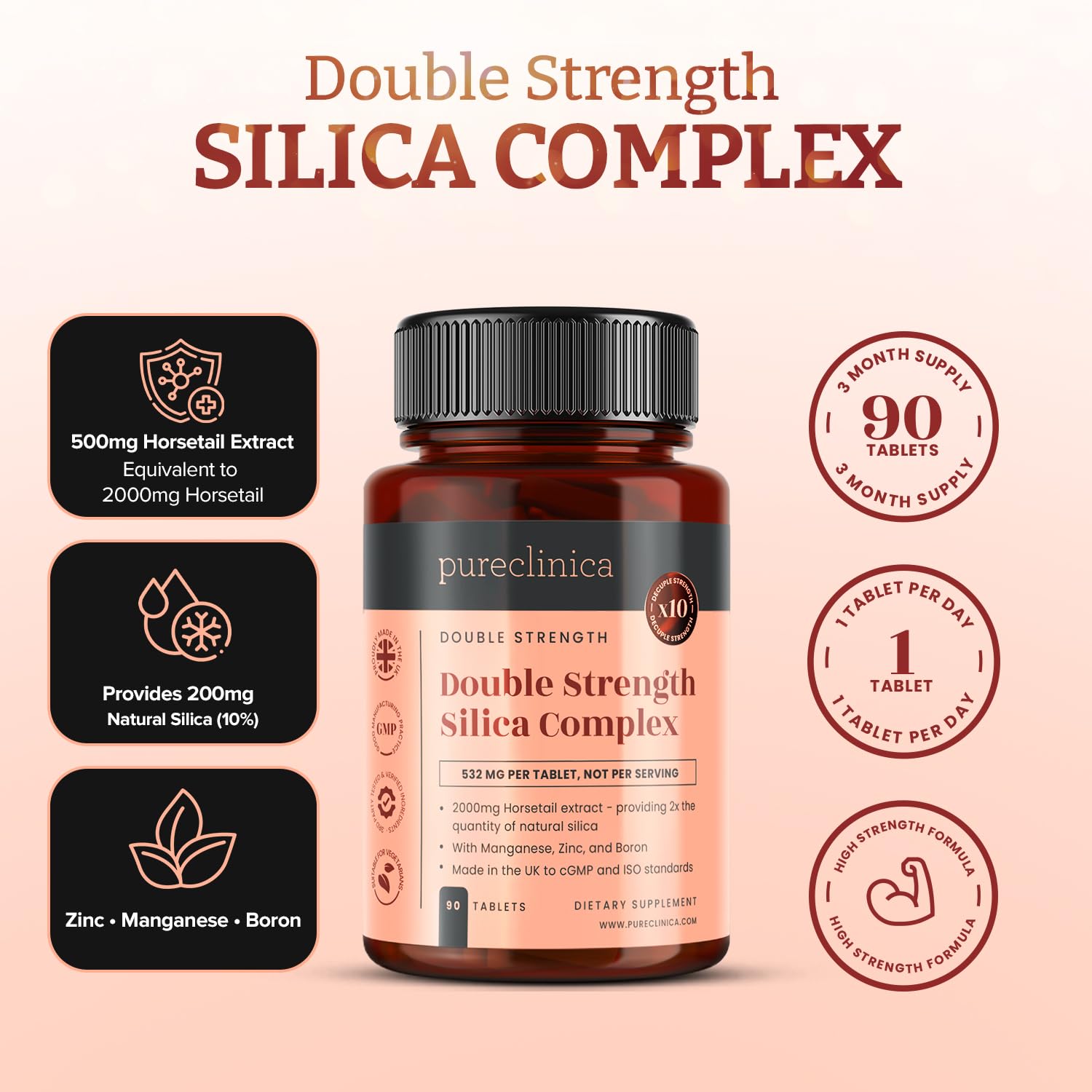 500 mg silica complex supplement