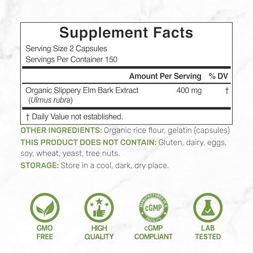 500 mg Slippery Elm health benefits