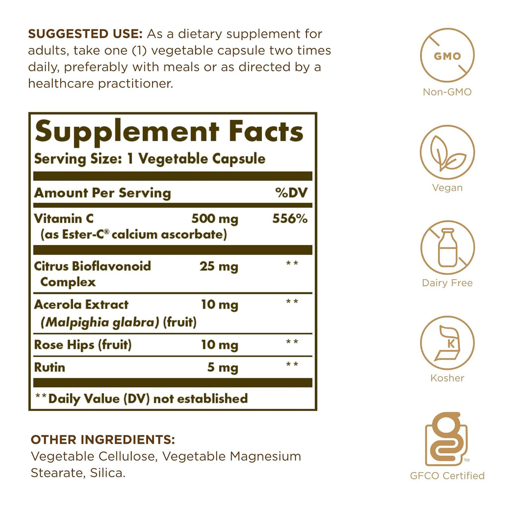 500 mg Solgar vitamin C supplement