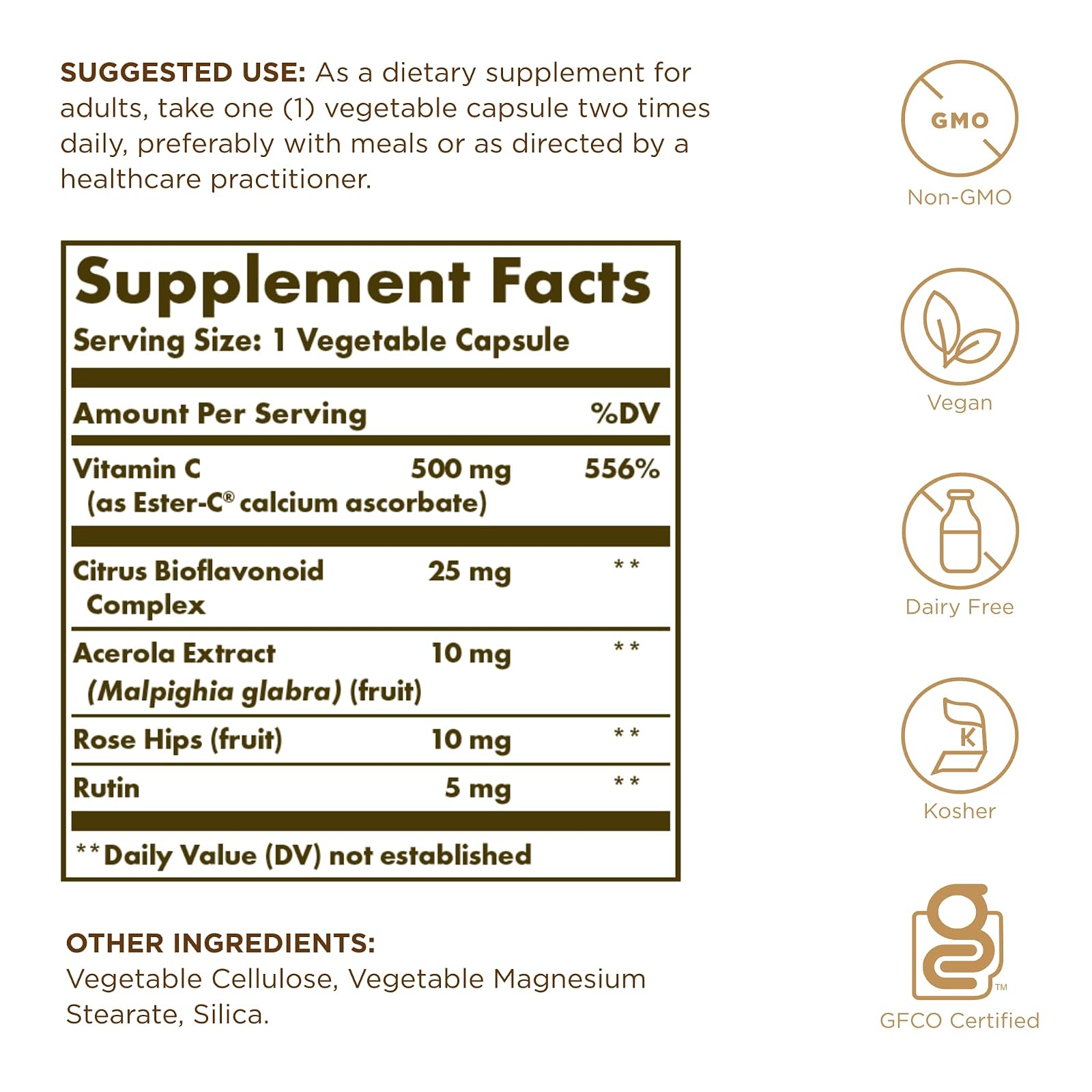 500 mg Solgar vitamin C supplement