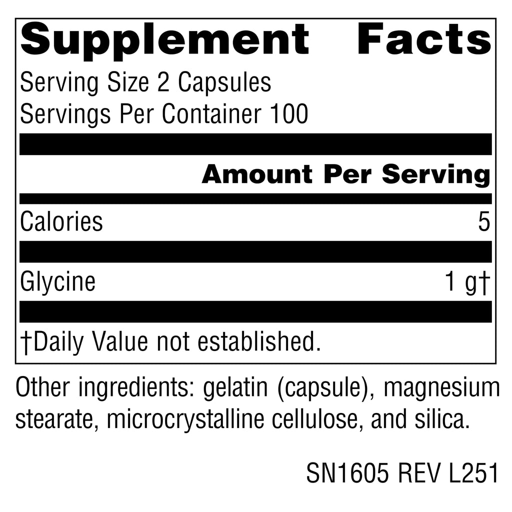 500 mg Source Naturals Glycine for better sleep