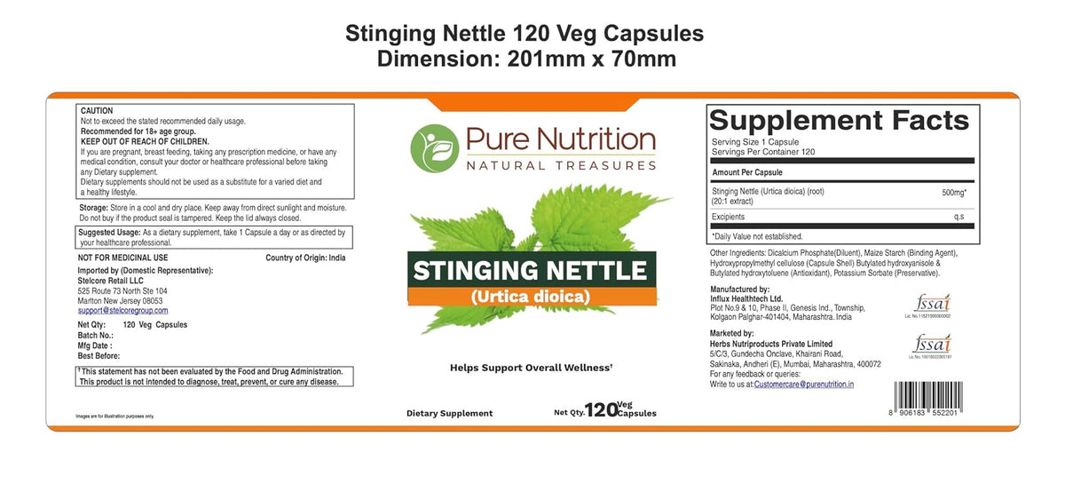 500 mg Stinging Nettle supplement