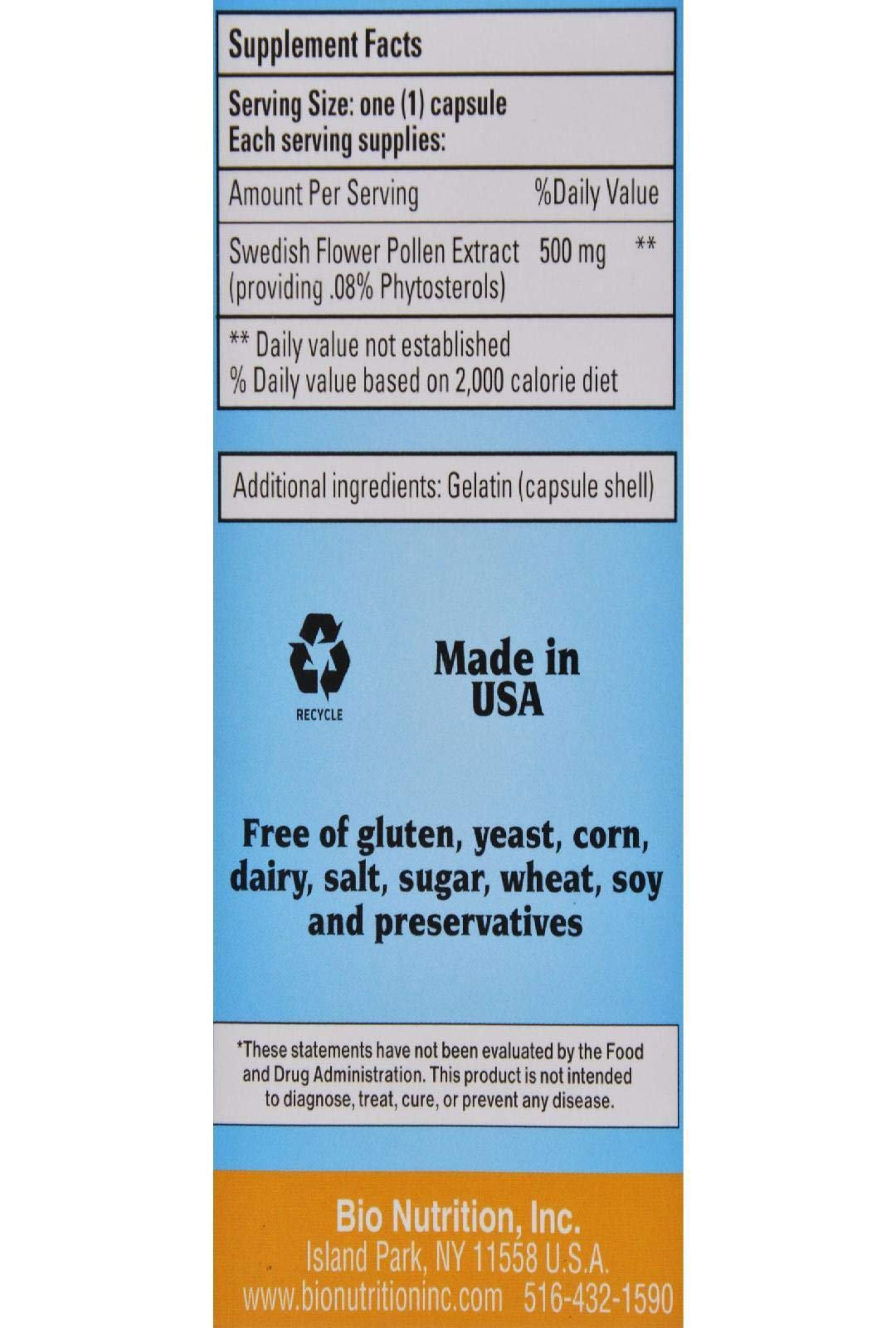 500 mg Swedish flower pollen capsules