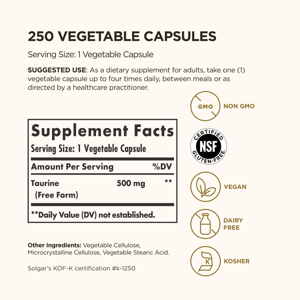 500 mg taurine for energy boost