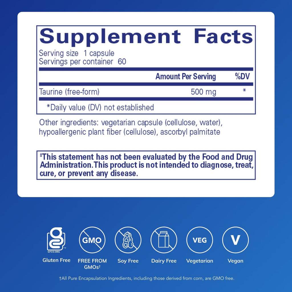 500 mg taurine for energy support