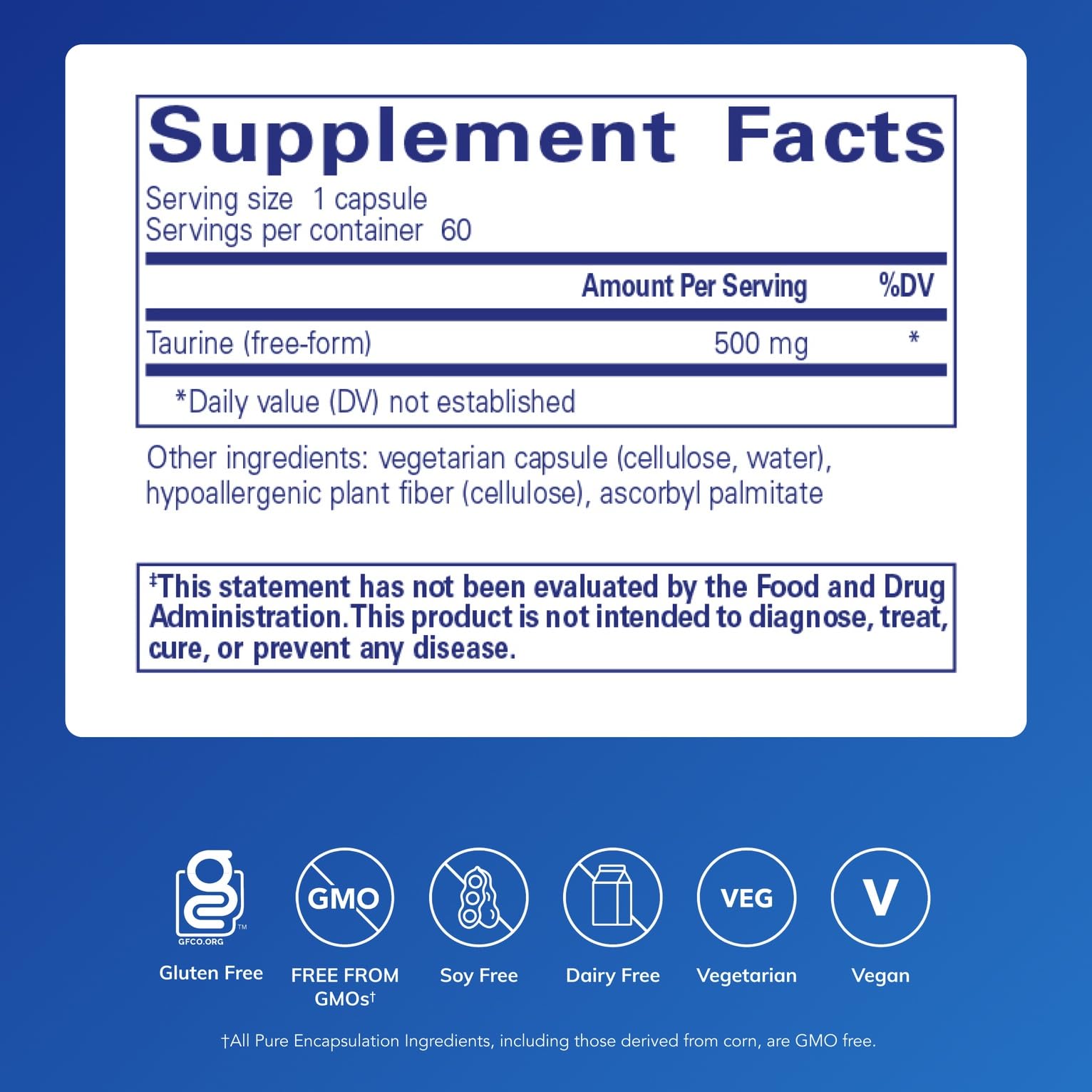 500 mg taurine for energy support