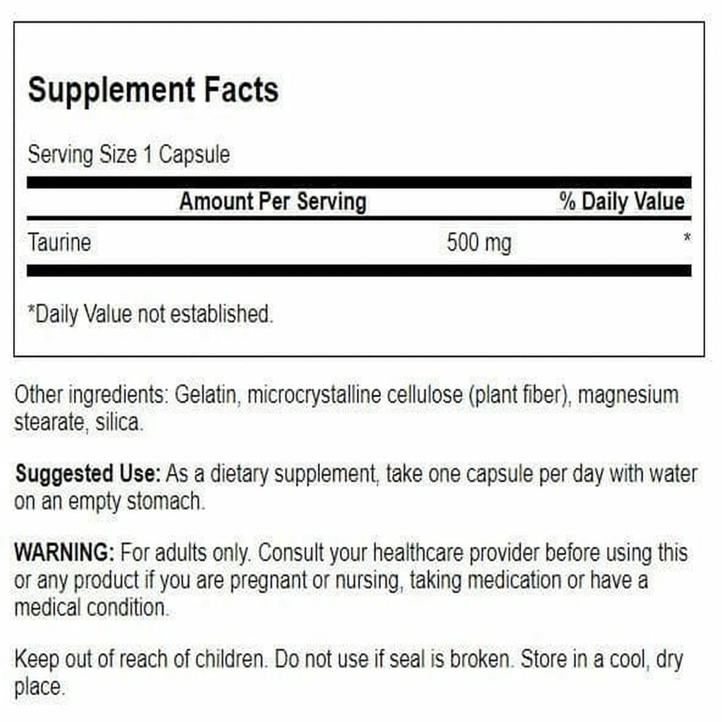 500 mg taurine for energy support