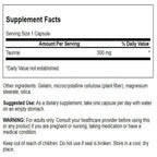 500 mg taurine for energy support