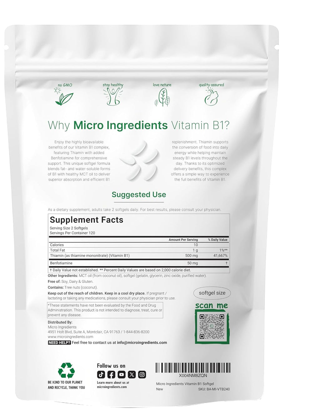 500 mg thiamine for energy support