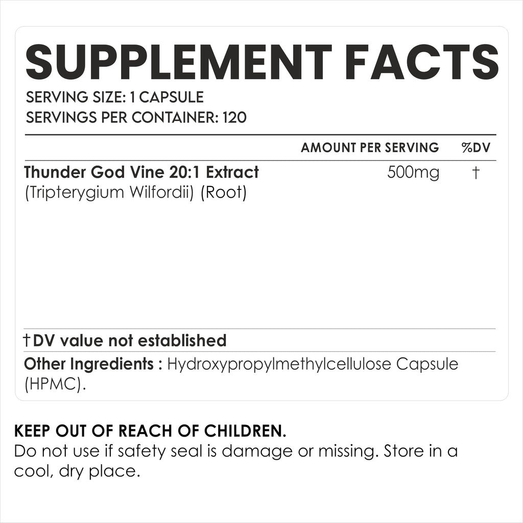 500 mg Thunder God Vine extract
