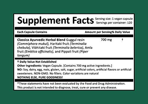 500 mg Trifala Guggul cleanse supplement