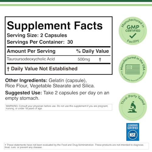 500 mg TUDCA capsules for detox