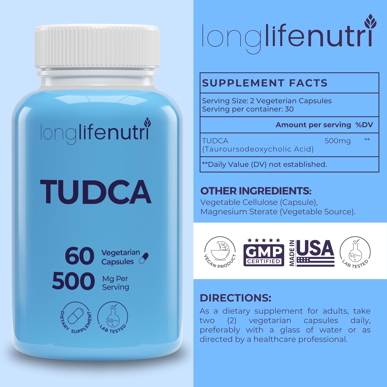 500 mg TUDCA for liver support