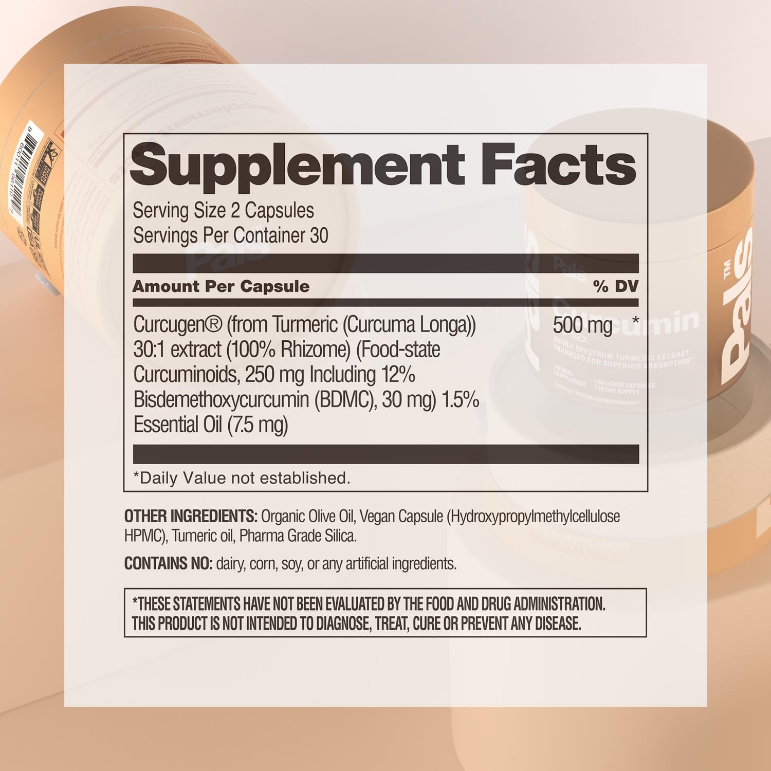 500 mg turmeric curcumin capsules