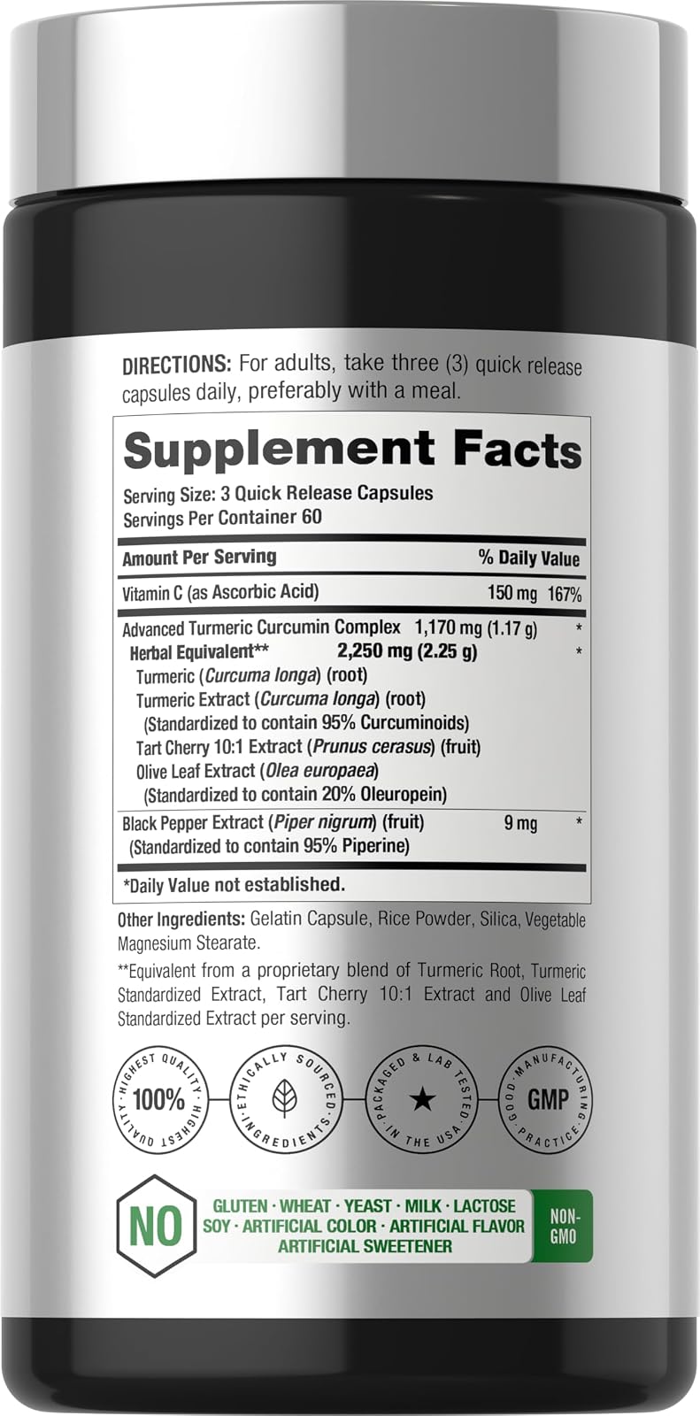 500 mg turmeric curcumin supplement
