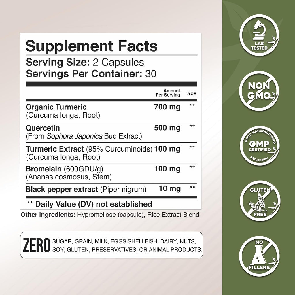 500 mg turmeric quercetin dosage