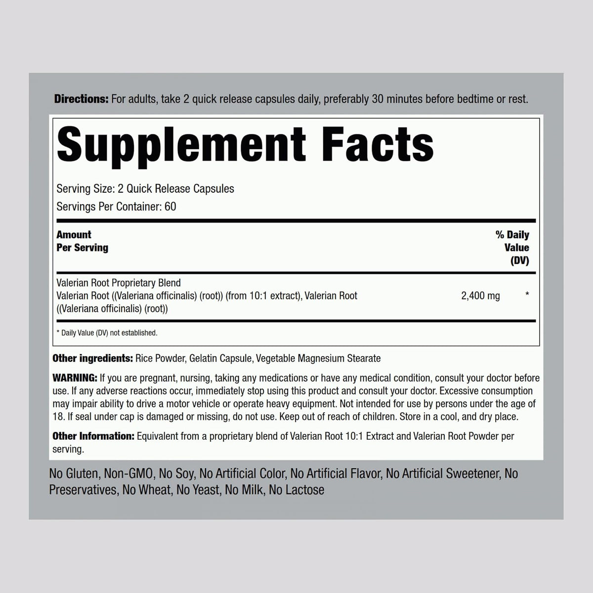 500 mg Valerian Root for relaxation