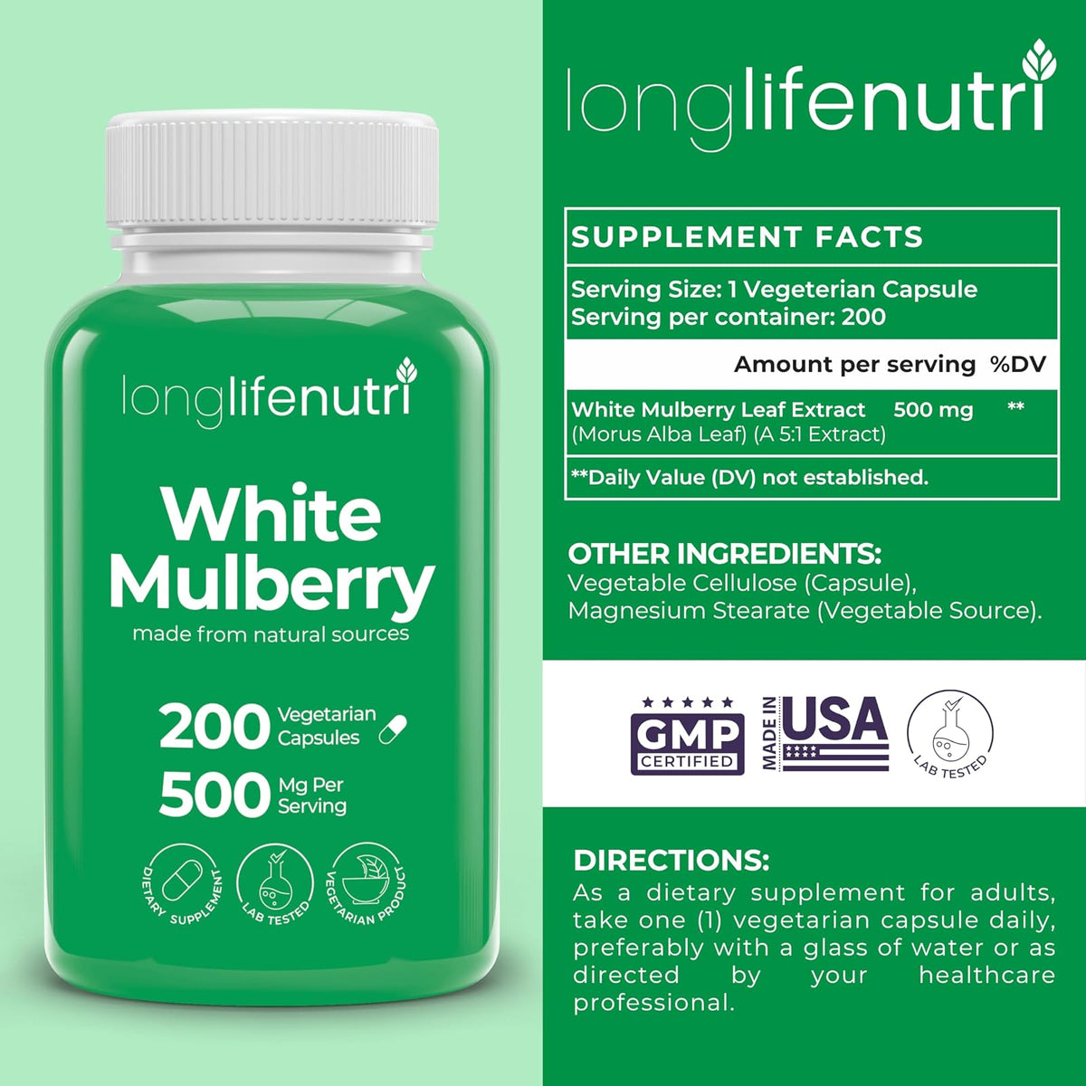500 mg vegetarian capsules for health
