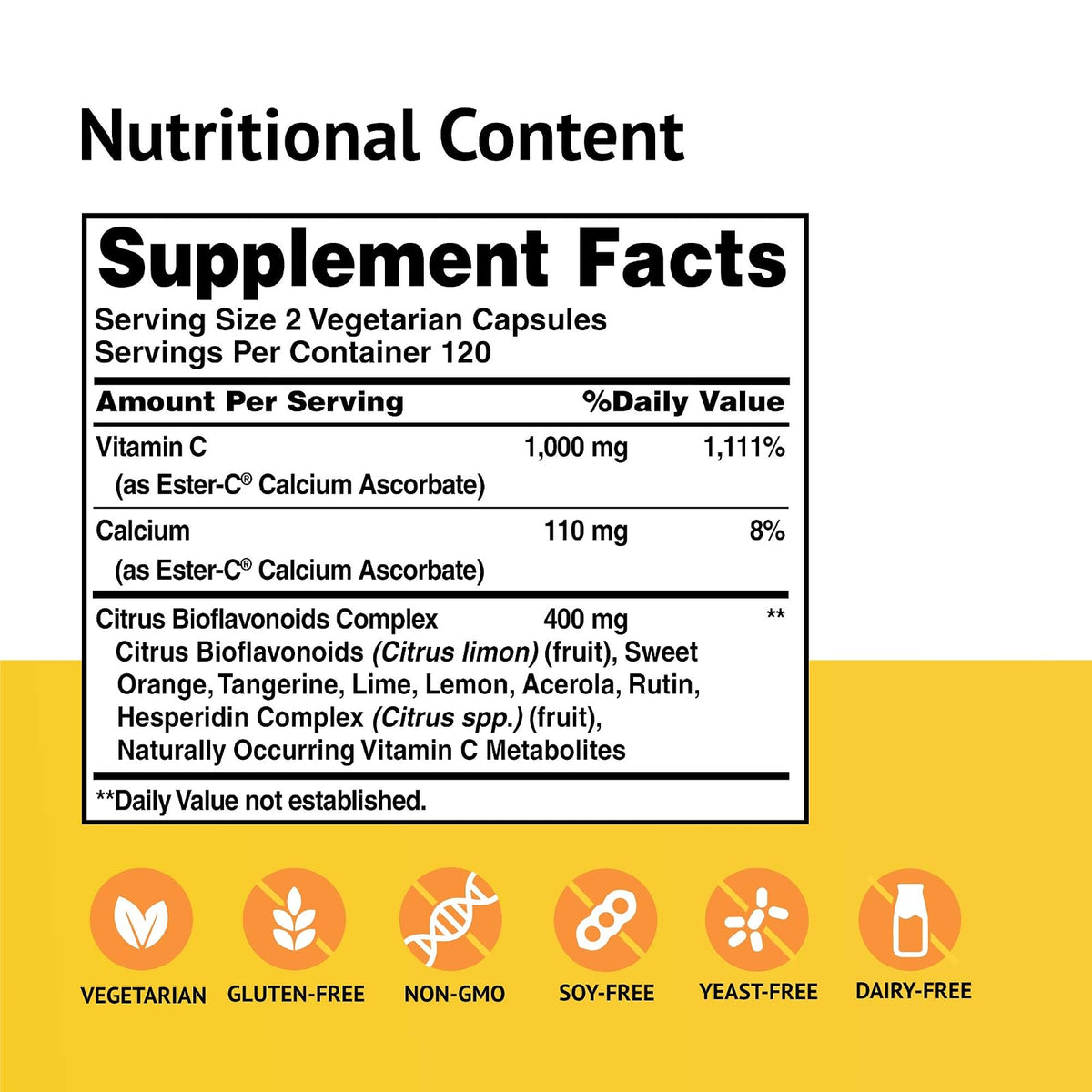 500 mg vegetarian vitamin c supplement