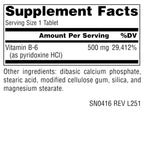 500 mg Vitamin B-6 tablets for energy
