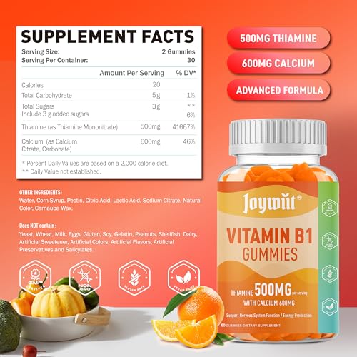 500 mg Vitamin B1 gummies for wellness