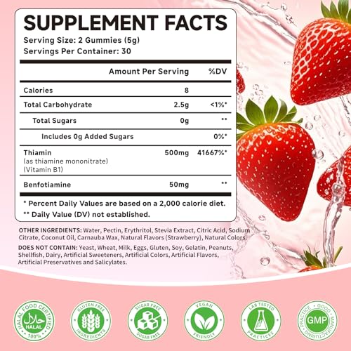 500 mg Vitamin B1 gummy supplements