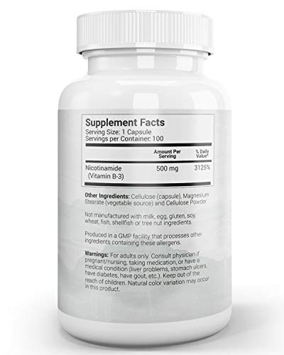 500 mg Vitamin B3 for vitality