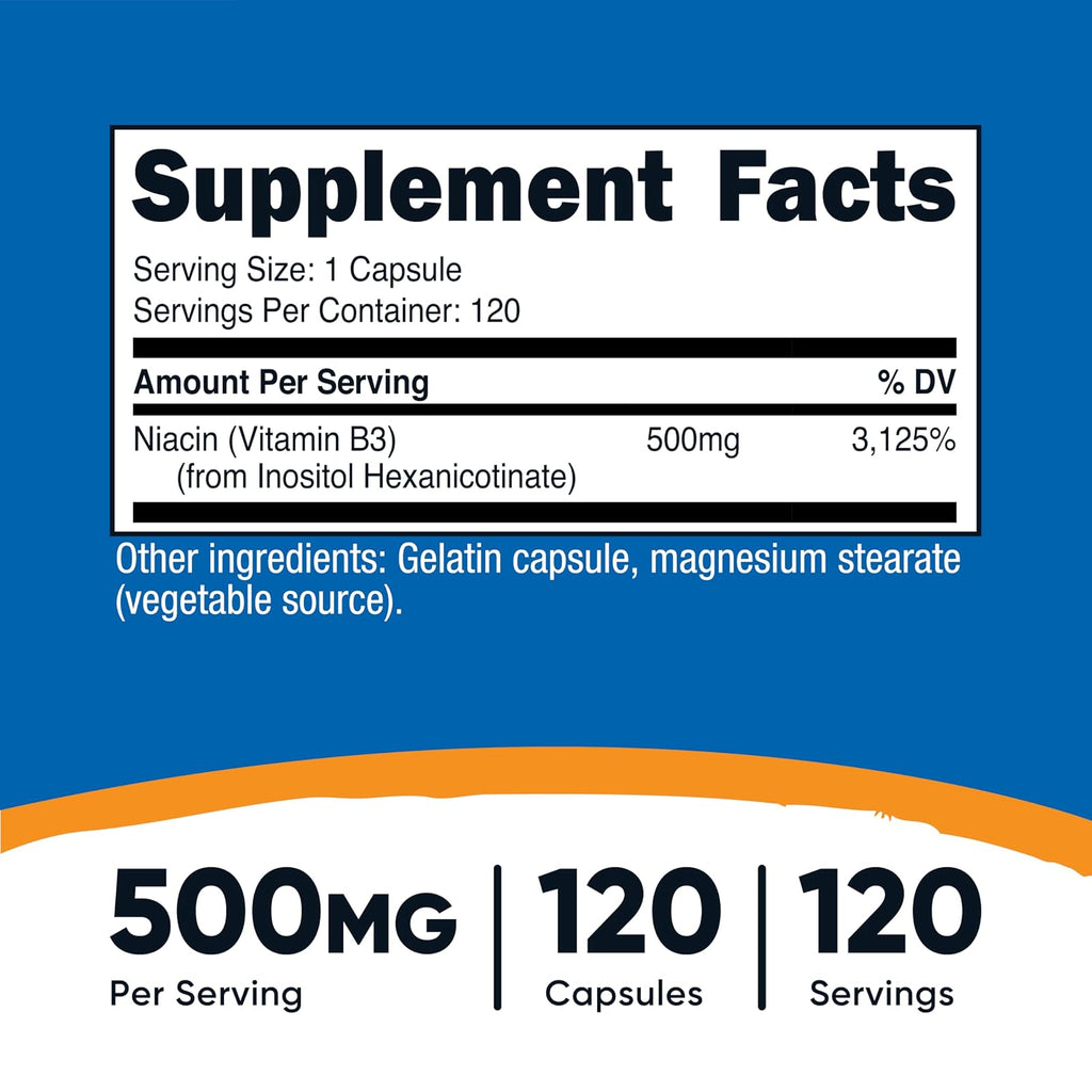 500 mg vitamin B3 supplement